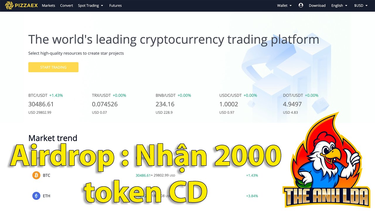 Hướng dẫn nhận 2000 token CD sàn Pizzaex Exchange | The Anh LDA - YouTube