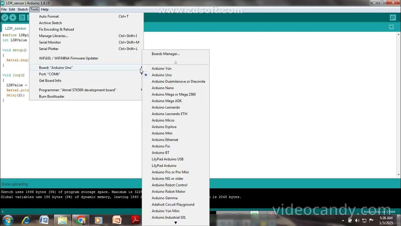 4 LDR sensor interfacing with arduino - YouTube