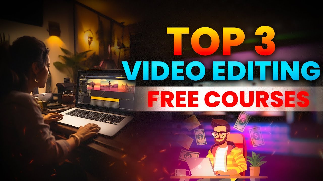Top 3 video editing free courses hindi to english || video editing ...