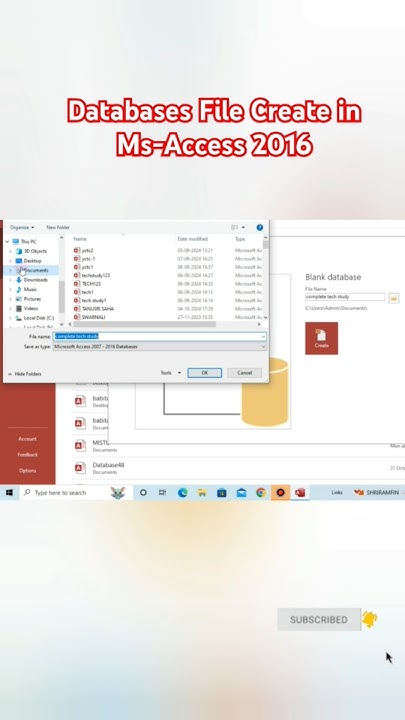 How to Create Database File in Ms-Access 2016|Database File Creation in Microsoft Access 2016 # ...