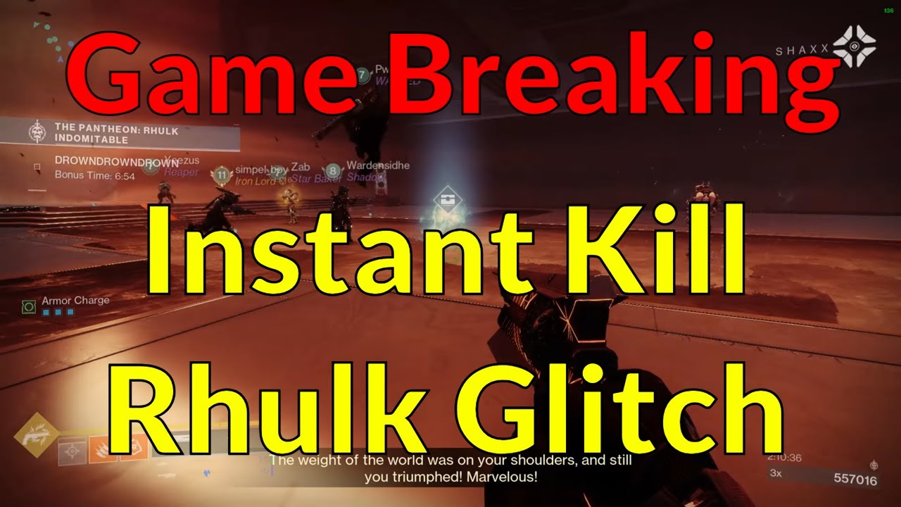 Game Breaking Instant Kill Rhulk Glitch - Pantheon -15 -20 Indomitable ...