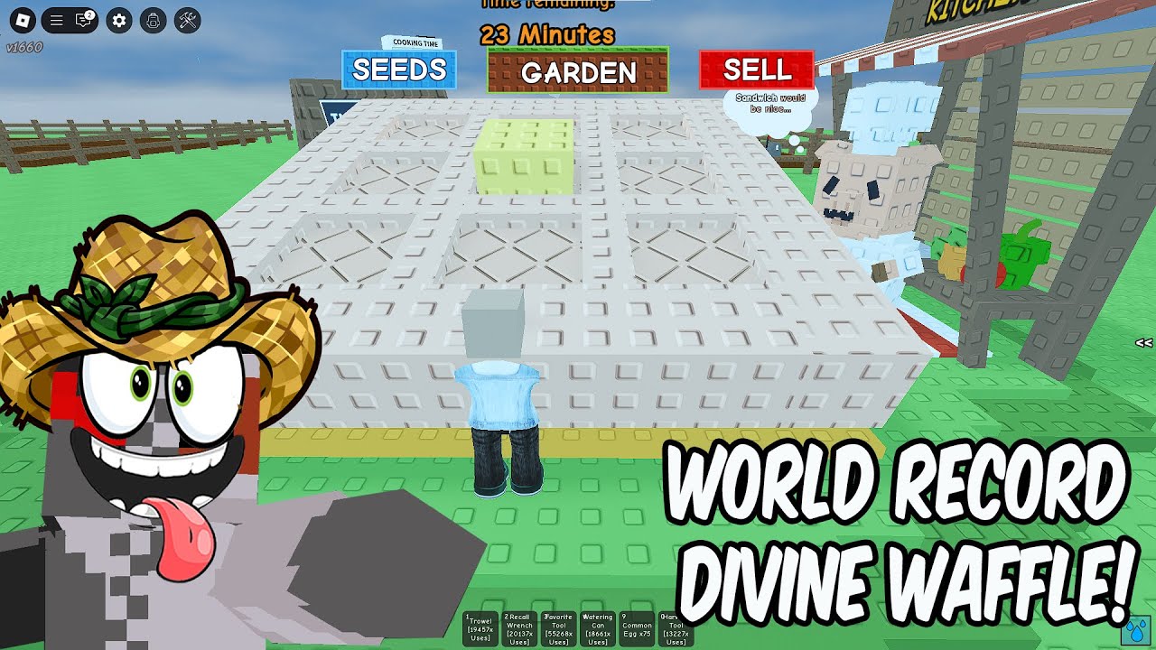 How To Make a World Record Divine Waffle | Grow A Garden (Cooking ...