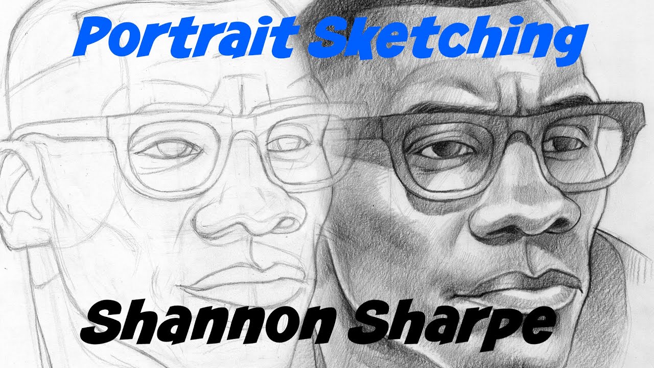 Portrait Sketching Shannon Sharpe. Beginner Friendly. How to Draw ...