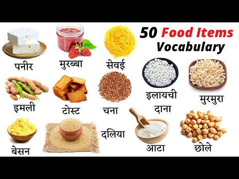 Food Items in English and Hindi | Food Vocabulary | Daily English ...