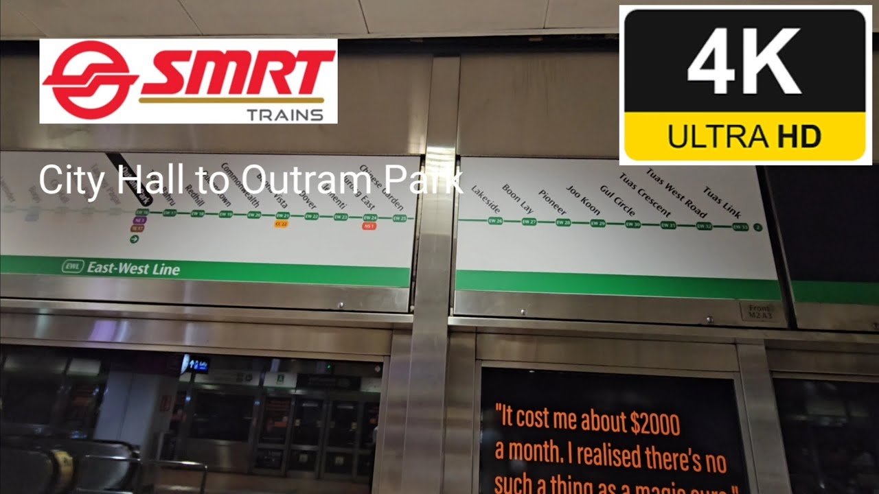 SMRT EWL Kawasaki Heavy Industries C151 (029/030) ride from City Hall ...