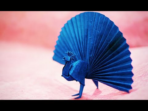 Origami peacock by Akira Yoshizawa