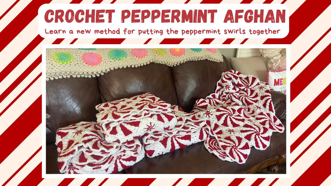 Crochet Peppermint Afghan - HOW TO JOIN the peppermint swirls, FREE pattern - the crochet crowd ...