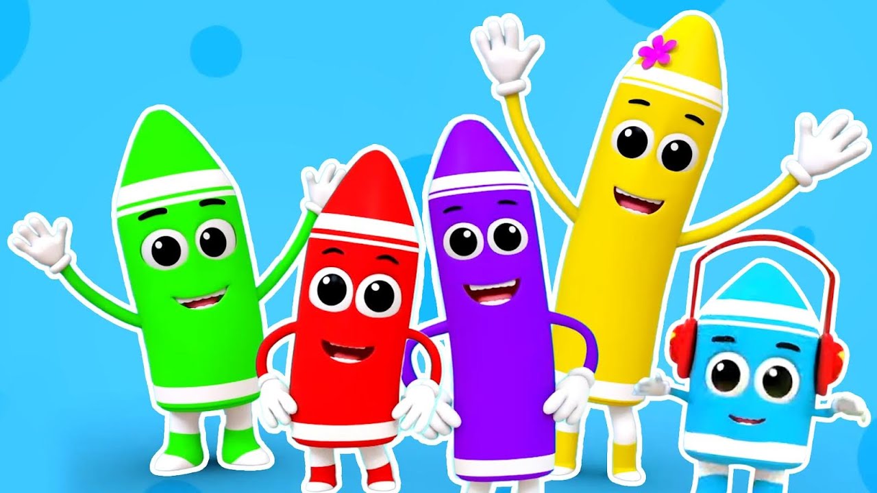 Five Little Crayons, Learning Videos and Nursery Rhymes for Kids - YouTube