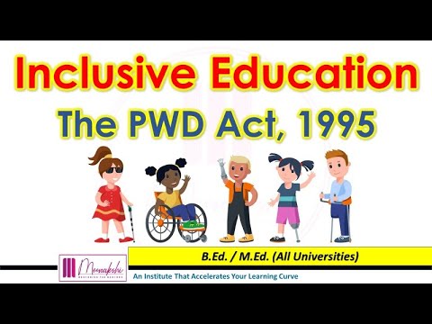 Inclusive Education - PWD Act 1995 (M.Ed. Sem IV) - YouTube