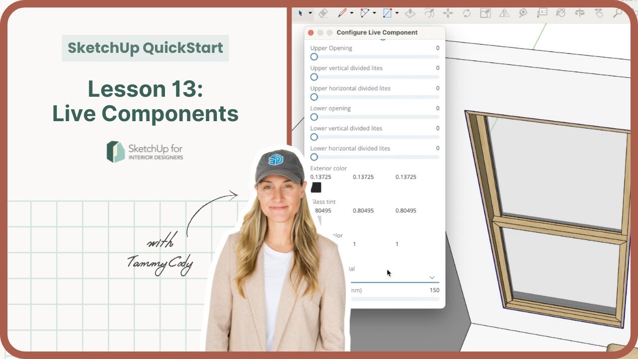 SketchUp QuickStart — Lesson 13: Live Components — Free SketchUp Course - YouTube