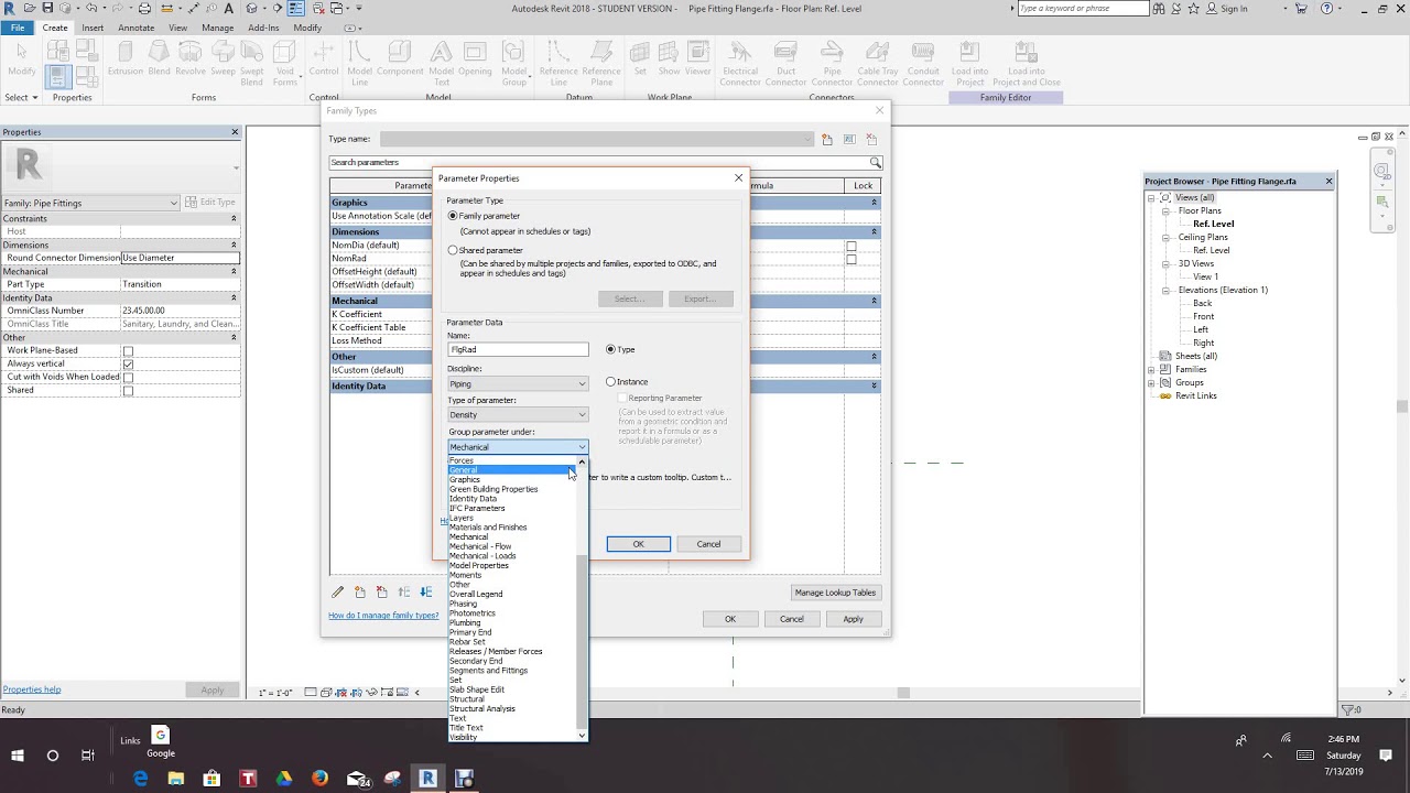 Revit Create a Pipe Flange Fitting Advanced - YouTube