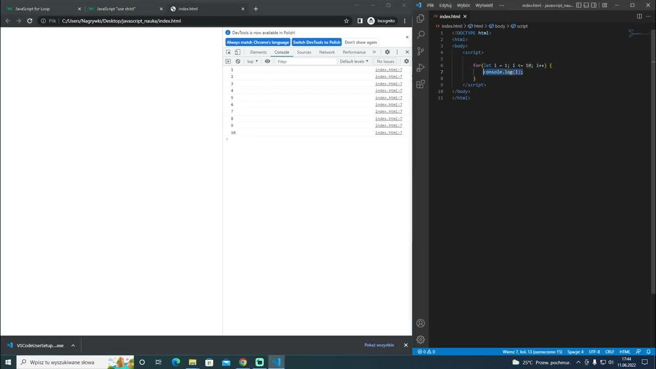 Programowanie w JavaScript #21 - pętla for - YouTube