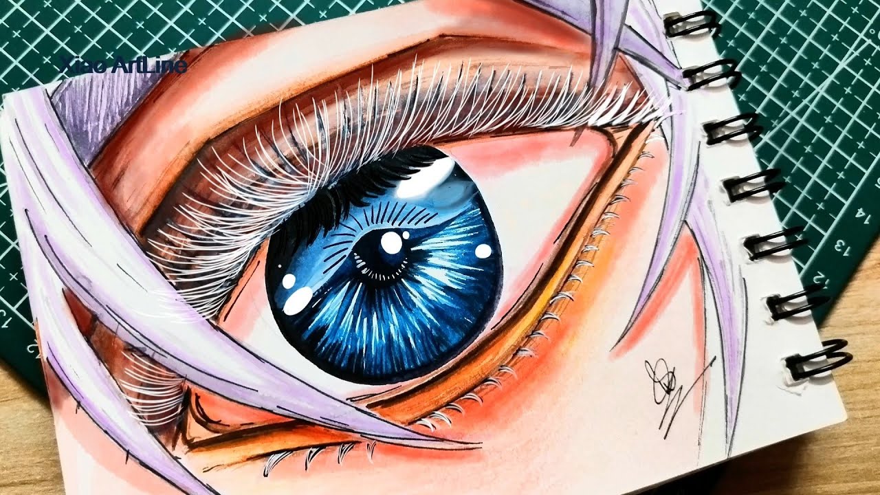 How to draw Gojo's Eay - Jujutsu Kaisen | easy Eye drawing Tutorial ...