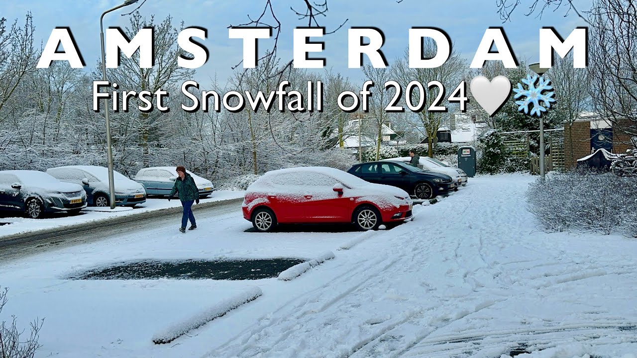 Amsterdam First Snowfall of 2024 | Snow walk | Snow Drive🤍 ️ - YouTube
