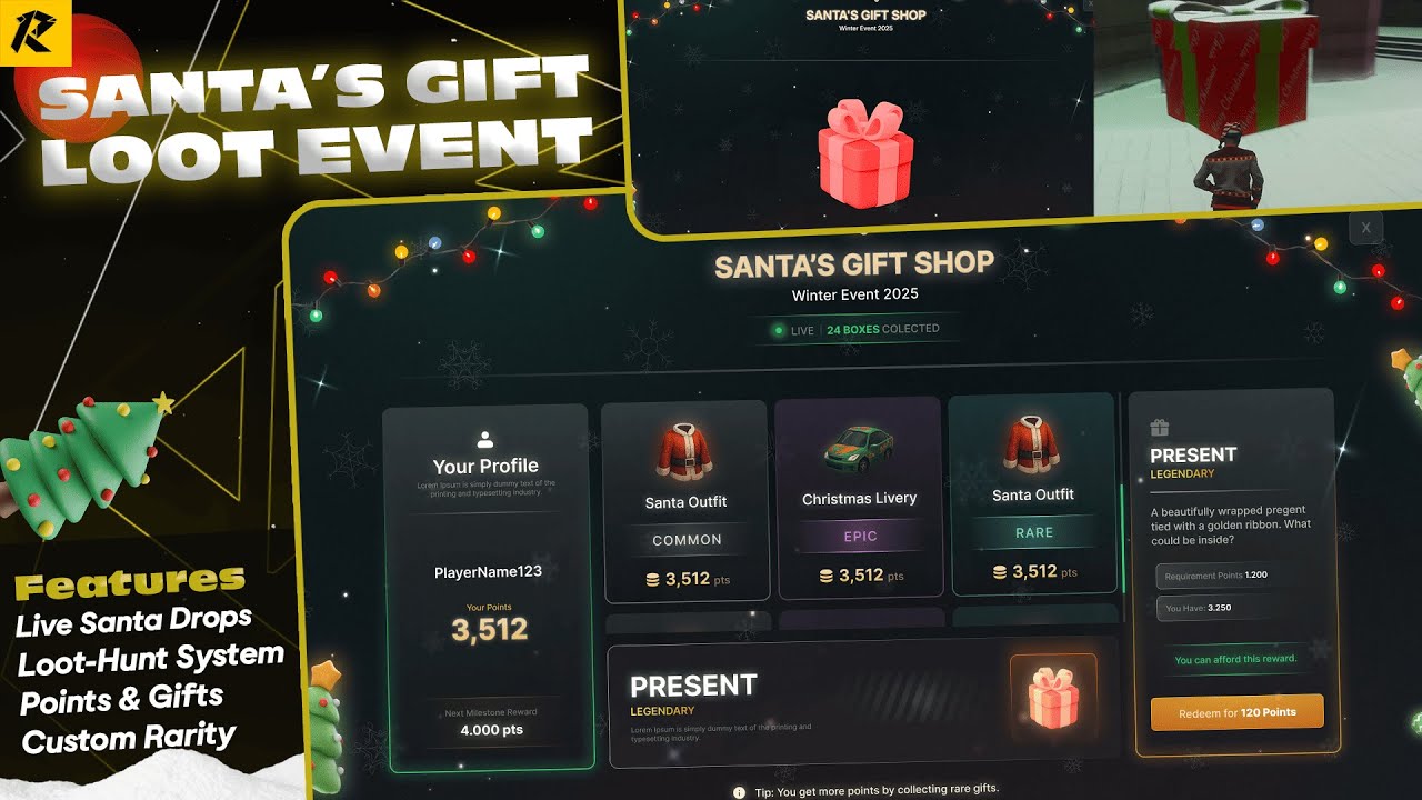 FiveM Christmas Event Script | Live Santa Drops | Dynamic Gift & Loot ...