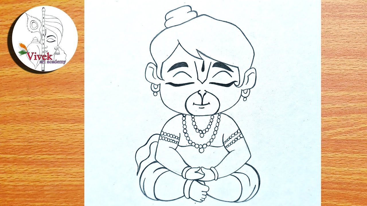 bal Hanuman drawing easy, lord Hanuman drawing - easy and step by step ...
