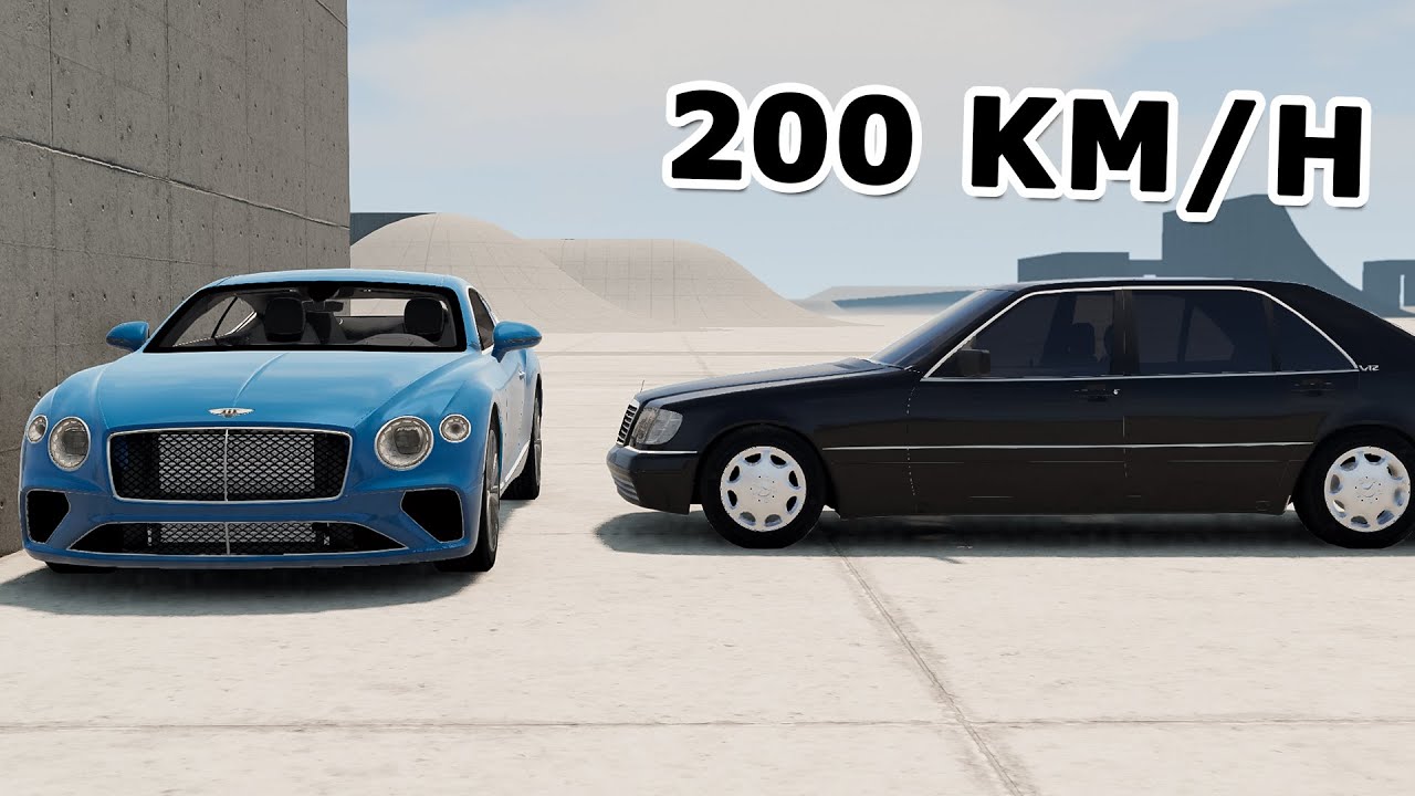 CRASH TEST #3- Bentley Continental GT vs Mercedes-Benz S 600L W140 ...
