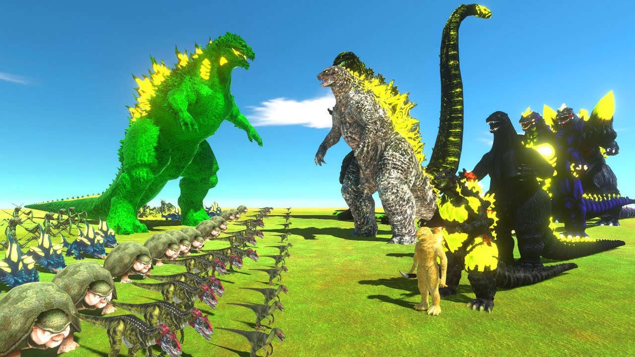 EVOLUTION of YELLOW GODZILLA Size Comparison VS Green Godzilla - Animal ...