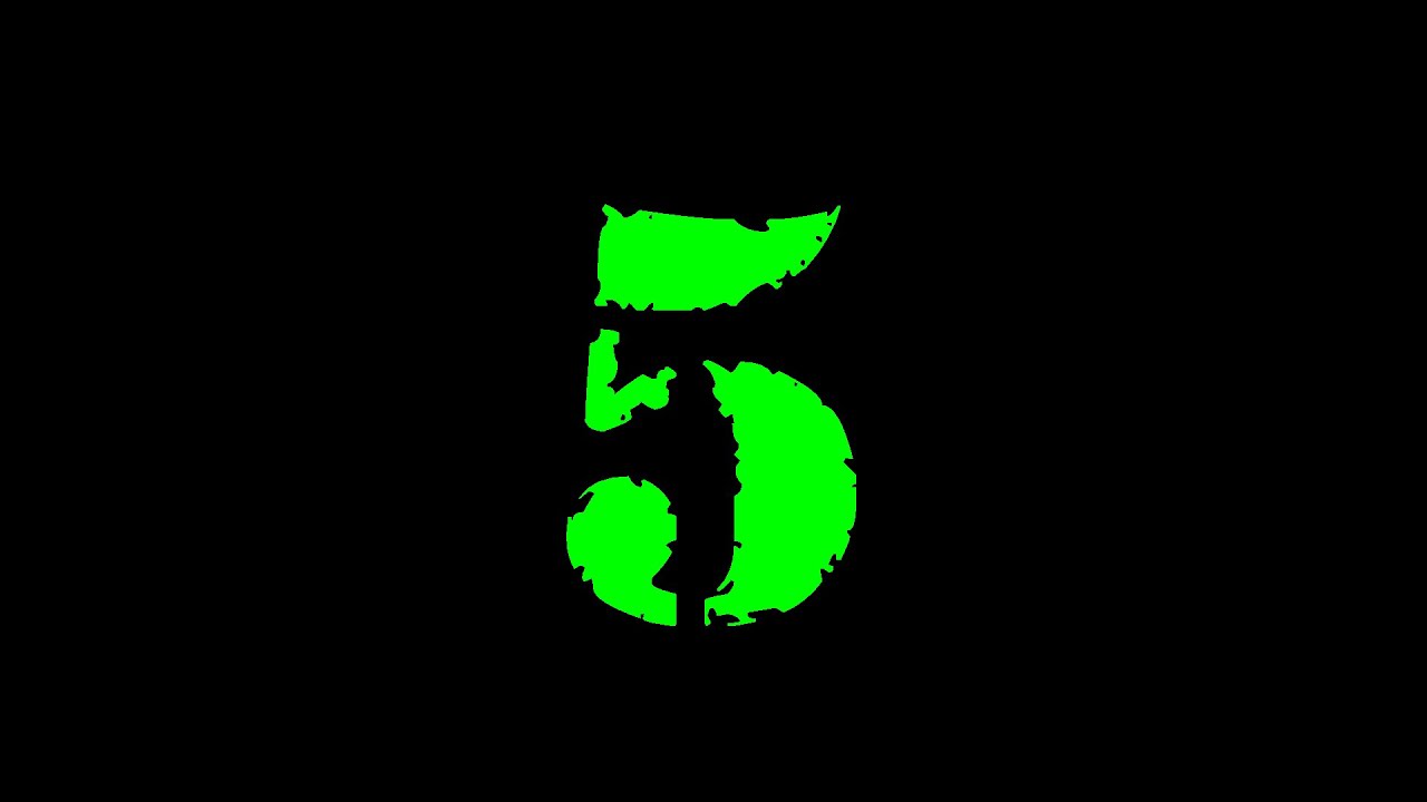 5 Second Timer Green Army Font Etc + Beep - YouTube