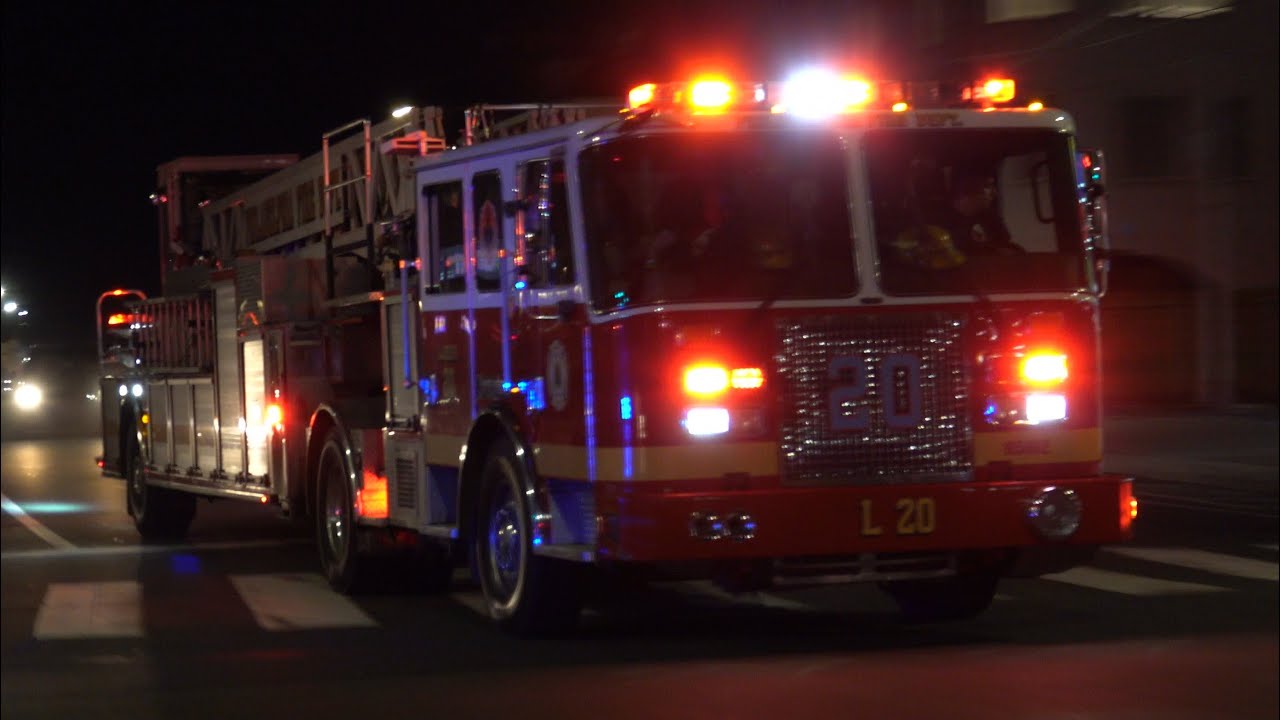 Philadelphia Fire Department Ladder 20-16 Responding - YouTube