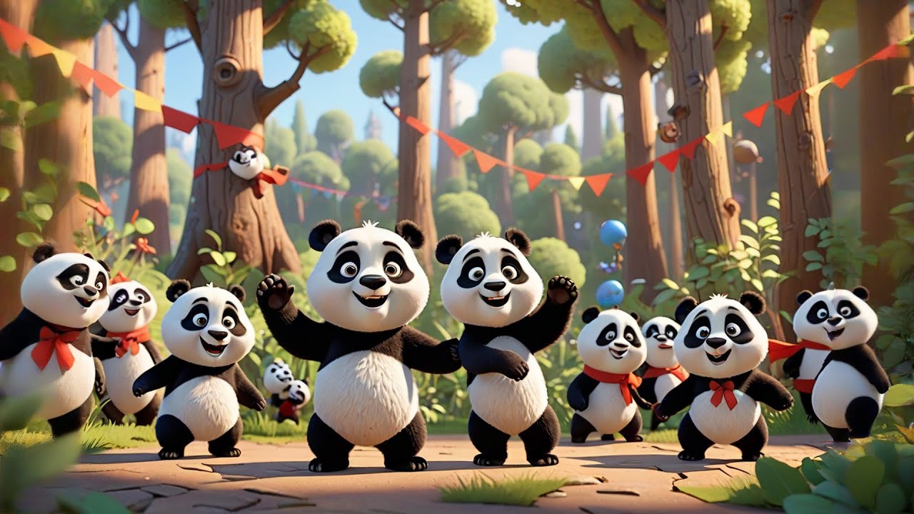 Eight Little Pandas Pick Some Fruit | Counting Song for Kids | Nursery ...