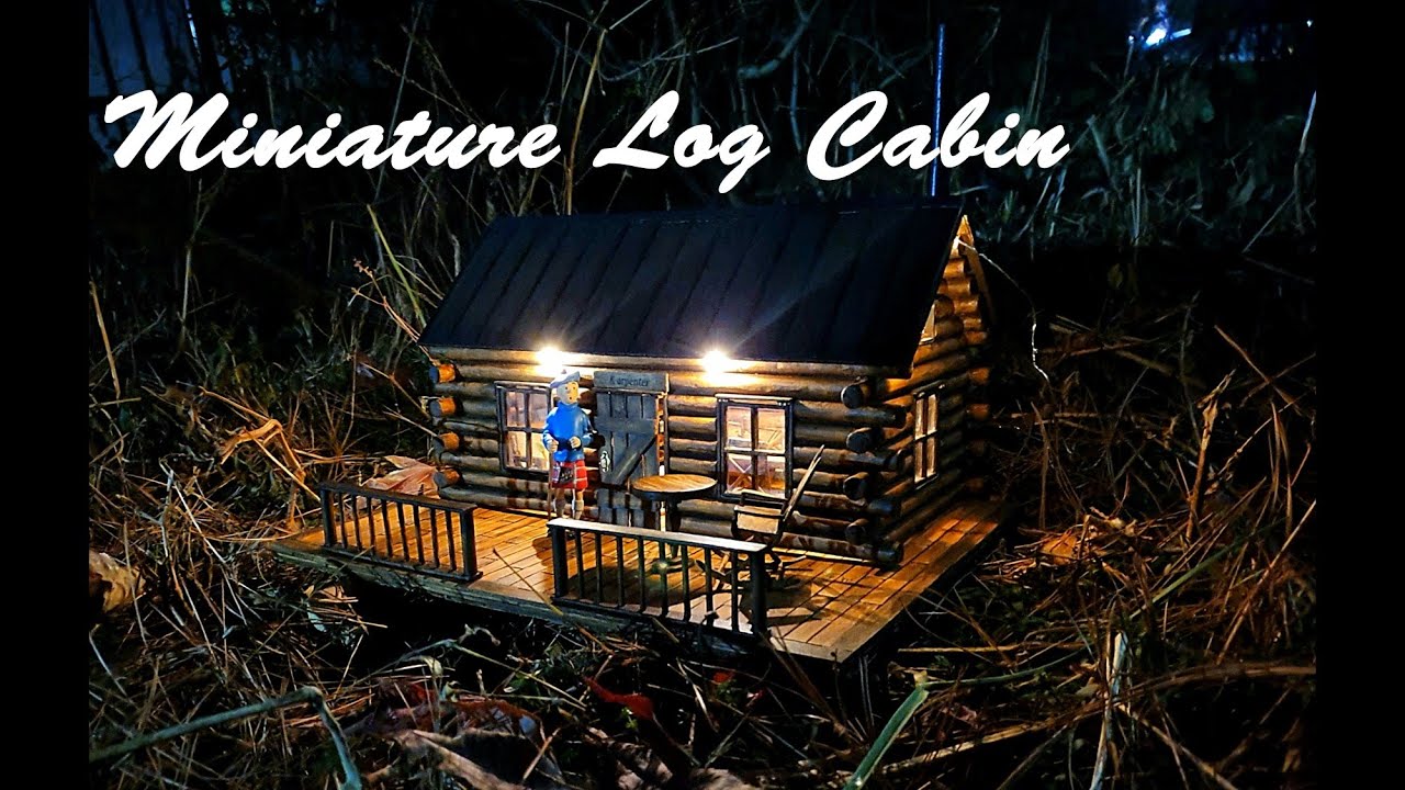 Making Miniature Log Cabin House(full build) / 미니어처 통나무집 만들기 DIY - YouTube