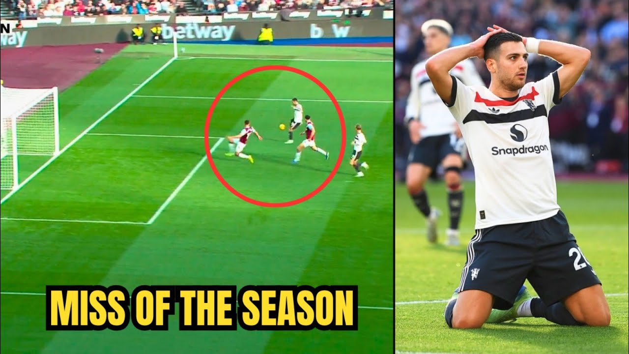 Footage of Diogo Dalot Crazy Open Goal Miss vs West Ham 😳🤣 | Man United ...
