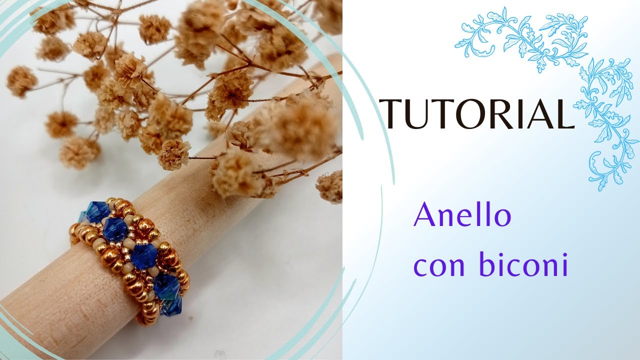 Tutorial anello con biconi per principianti / DIY easy beaded ring with bicones - YouTube