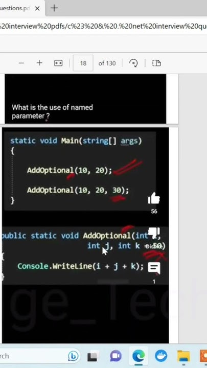what is the use of 'optional parameter' in c# in telugu - YouTube