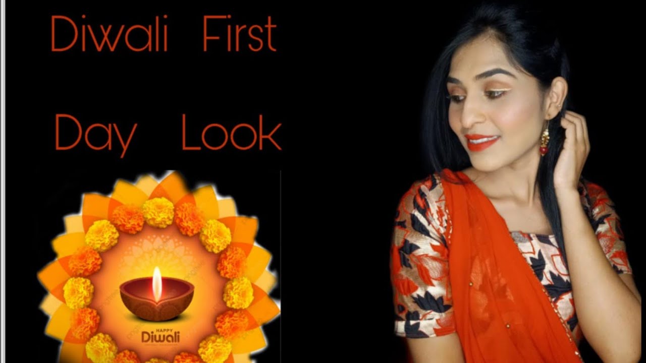 Dipawali look# frist day look #treditional simpal look# eye makeup # ...