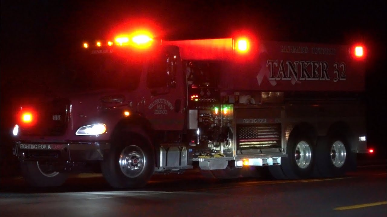 Walnuttown Fire Company Brand New Tanker 32 Responding 9/25/21 - YouTube
