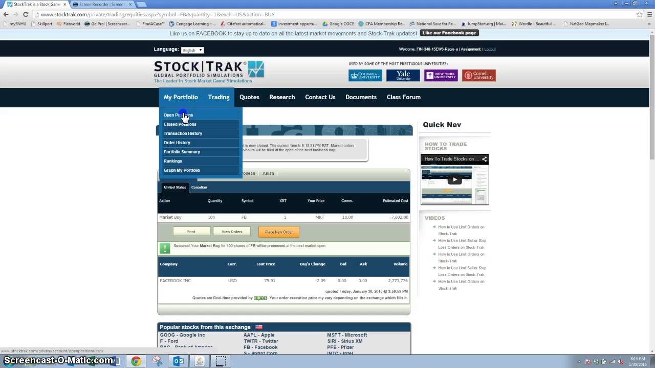 Stock Trak - YouTube