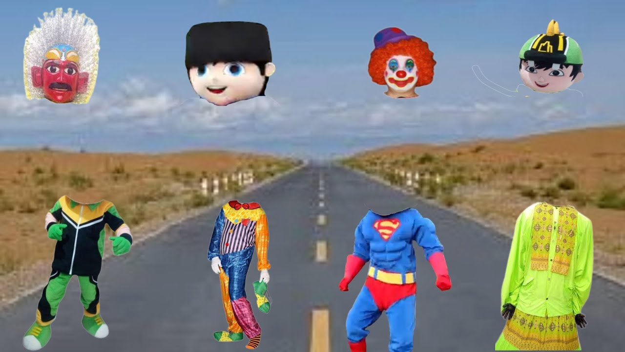 Upin ipin memasangkan kepala badut squid game badut boboiboy | tebak ...