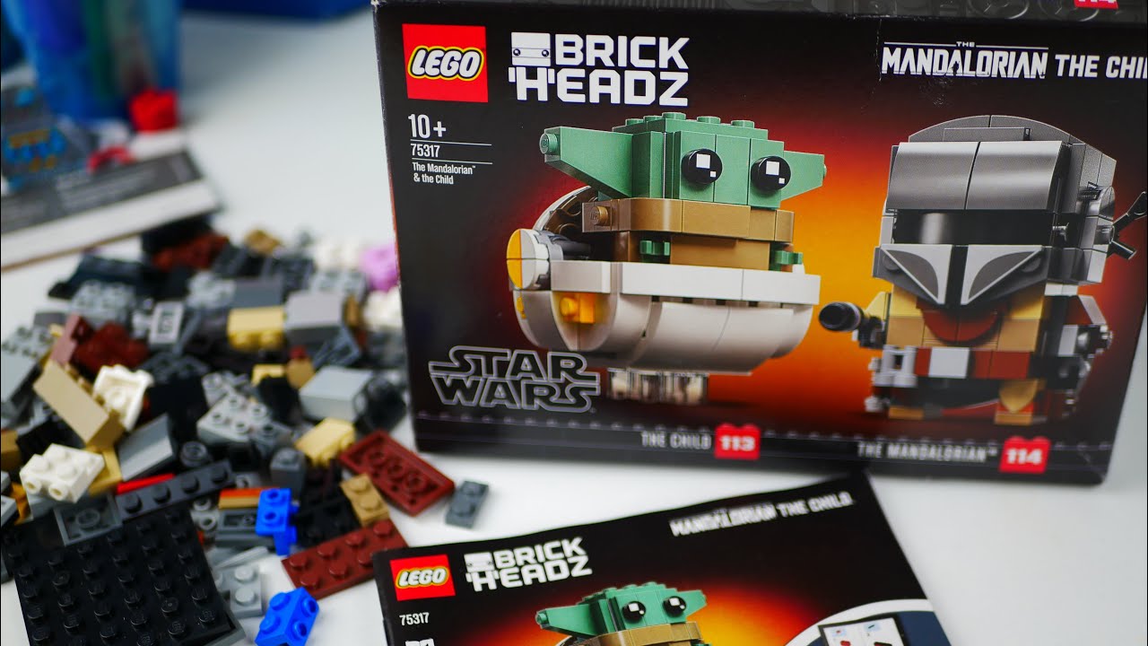 Baby Yoda and Mando - Lego Brick Headz - YouTube