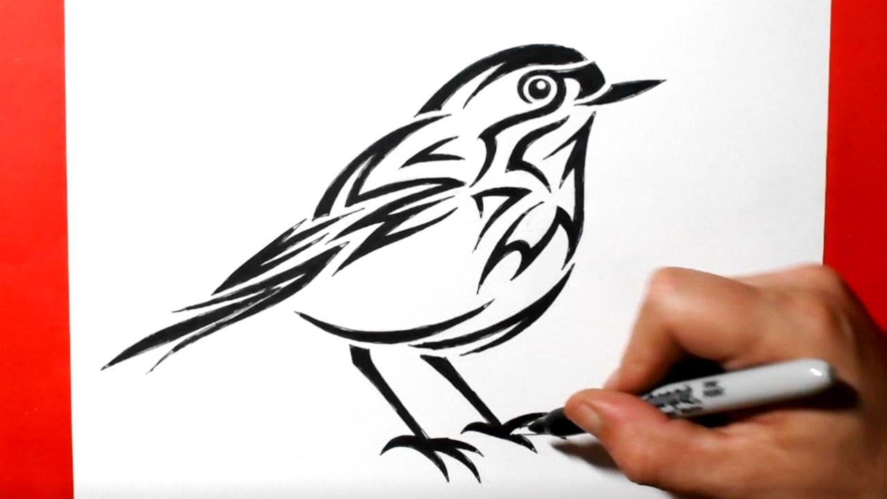 How to Draw a Robin | Cool Tribal Tattoo Design Style / SVG Files ...