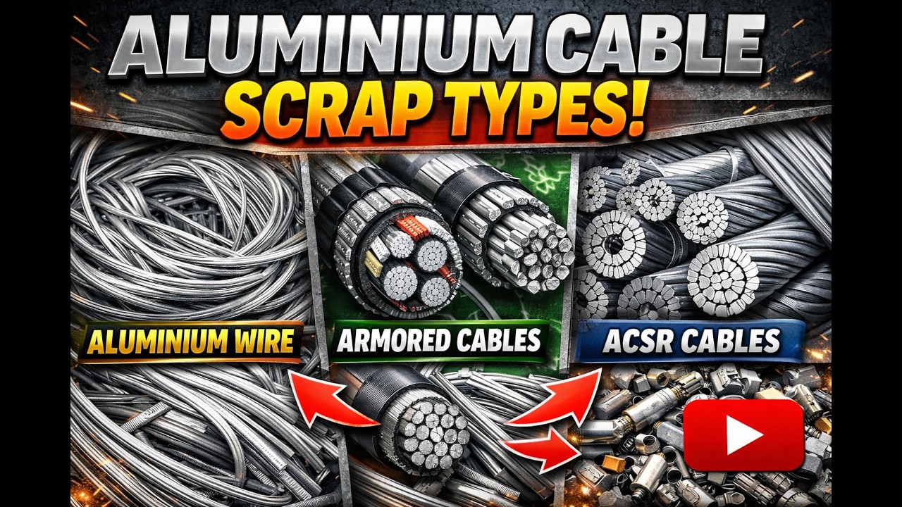 aluminum cable scrap 140 mt available - YouTube