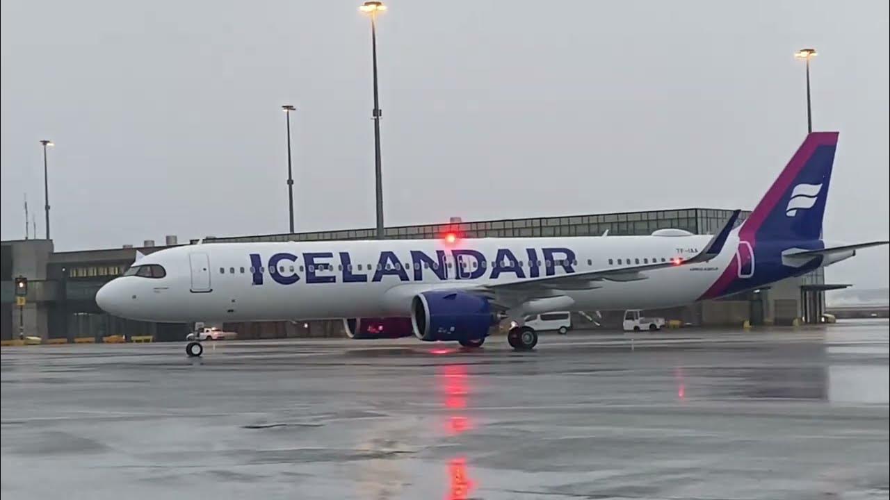 First Icelandair Airbus a321LR Arrive At Keflavik International Airport Iceland - YouTube