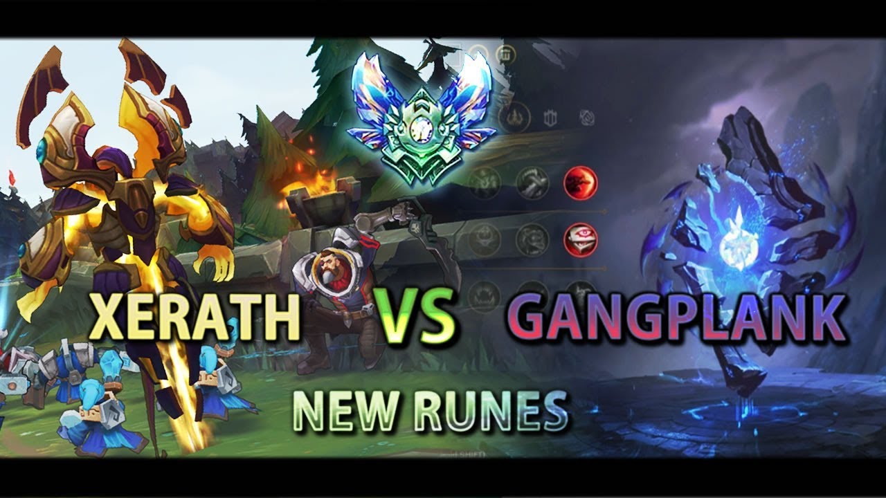 LoL - Preseason 8 Runes Rework Xerath vs Gangplank Gameplay - YouTube