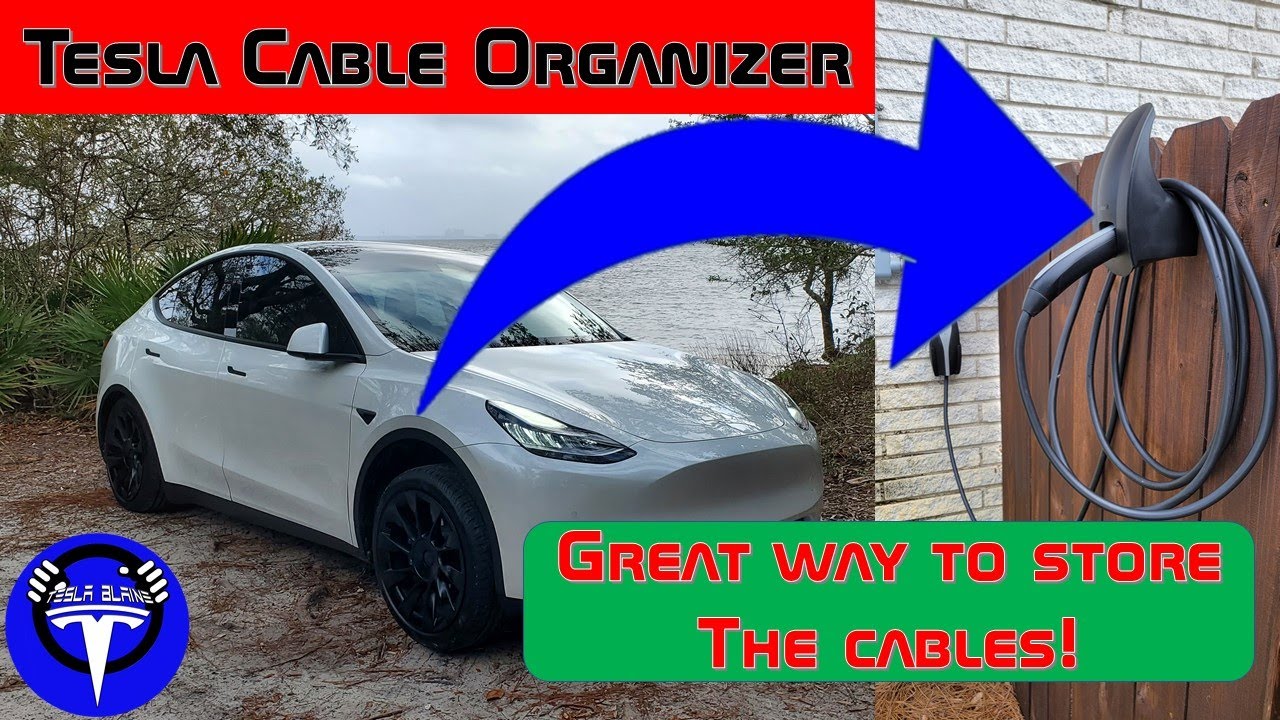 Installing a Charging Cable Organizer/Holder for my Tesla! - YouTube