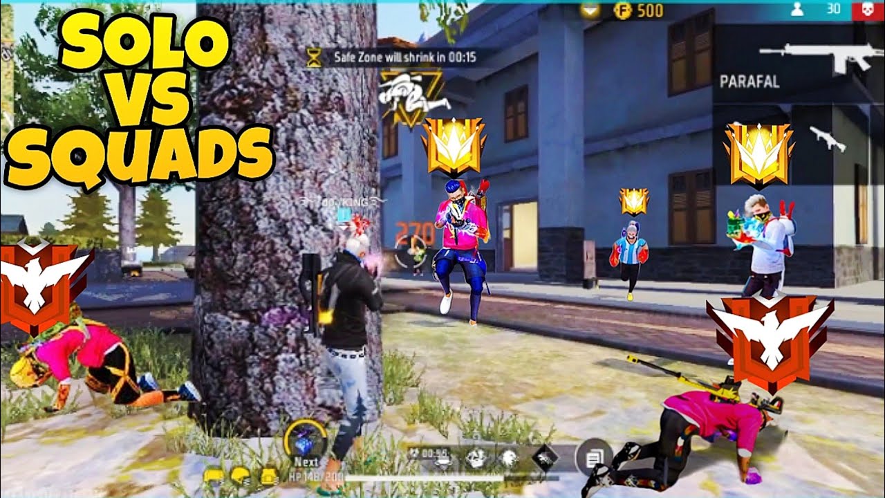 FREE FIRE 🔥 Solo Vs Squad Grandmaster Lobby Full Gameplay || 32 Kill ...