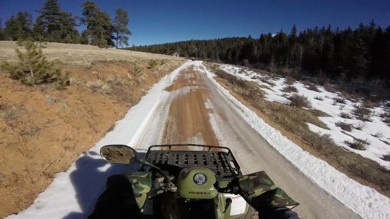 First ATV ride of 2017 w/snow, mud, ice & slush on the trail - YouTube