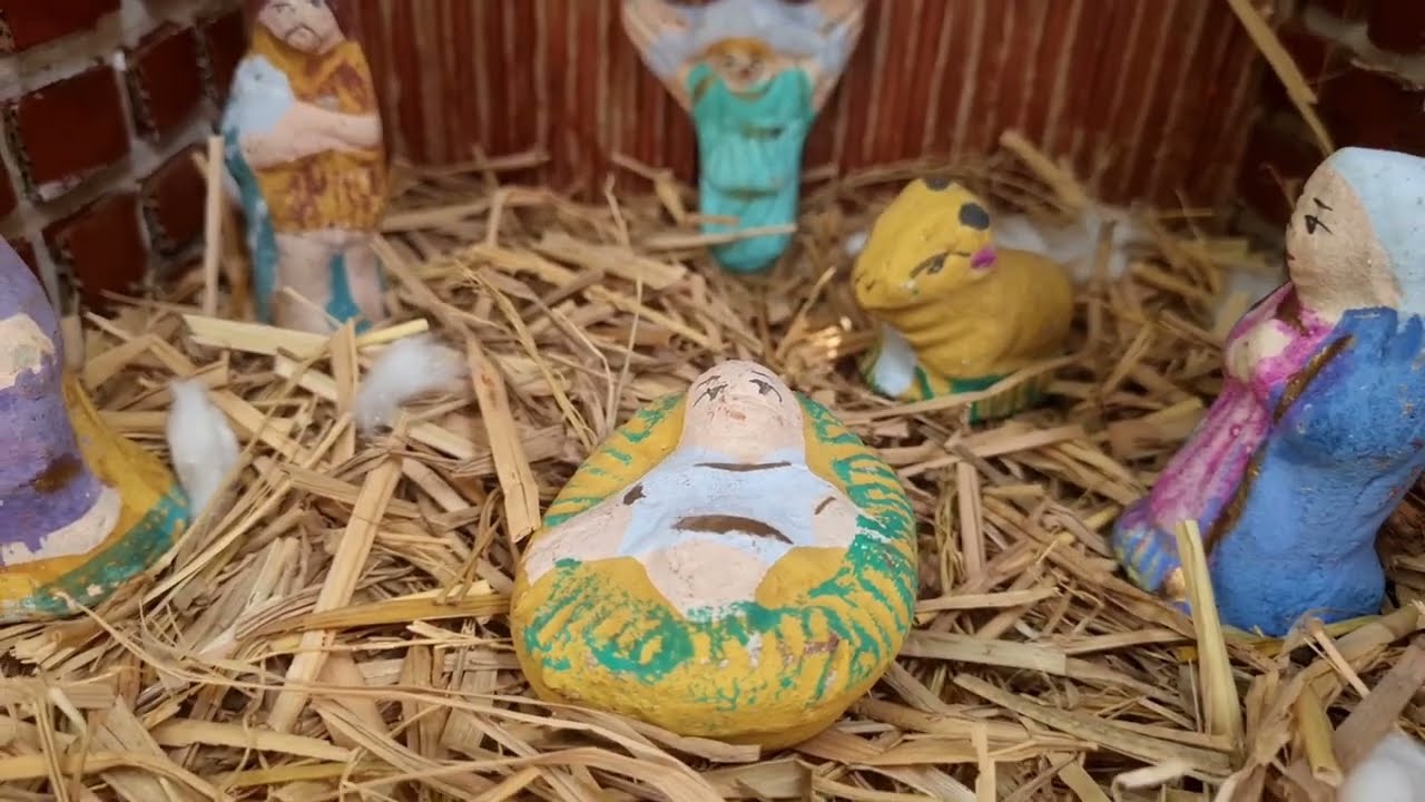 Christmas Crib Made With Cardboard | Pulkoodu Summer Theme 🎄 - YouTube