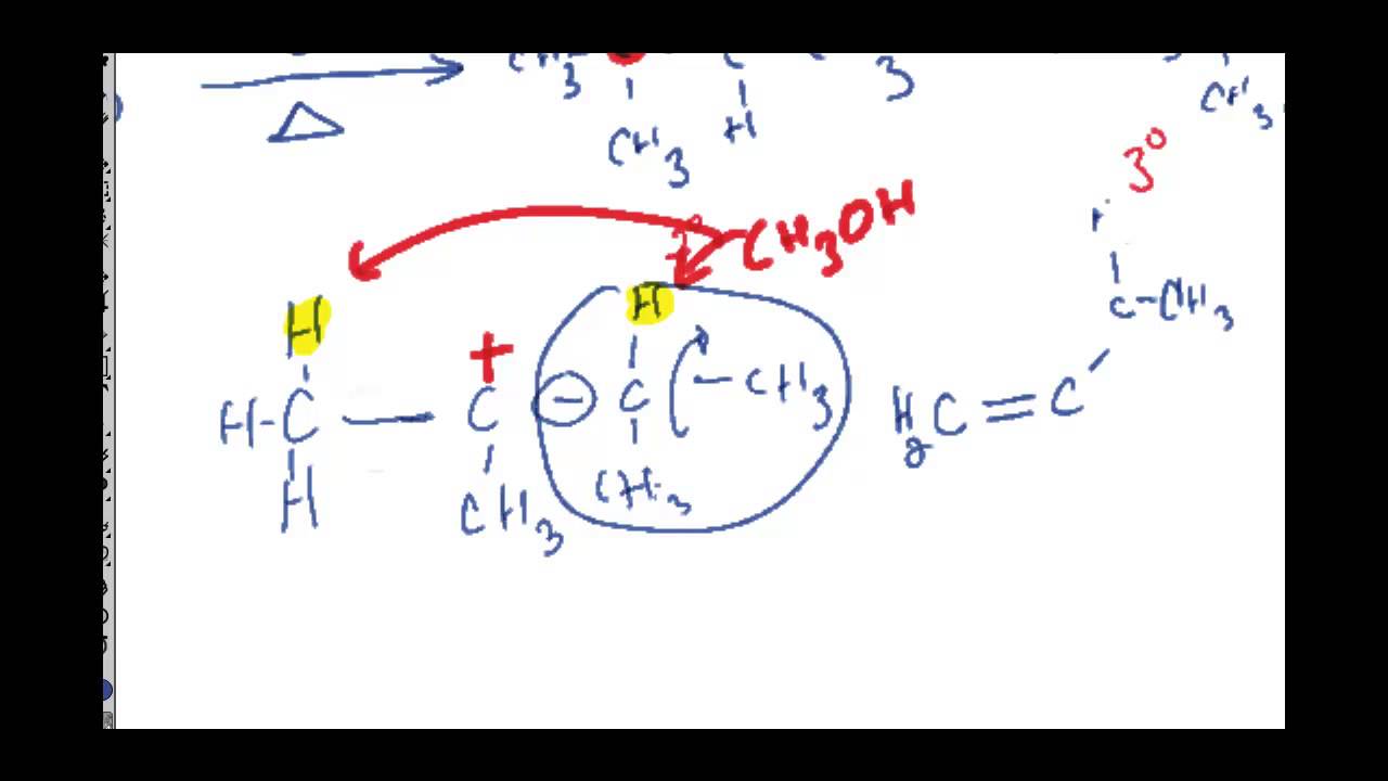 [Chemistry][Ochem]-E1 methyl shift example video - YouTube