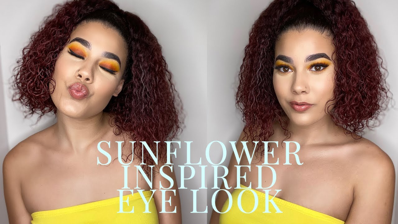 SUNFLOWER INSPIRED EYE LOOK - YouTube