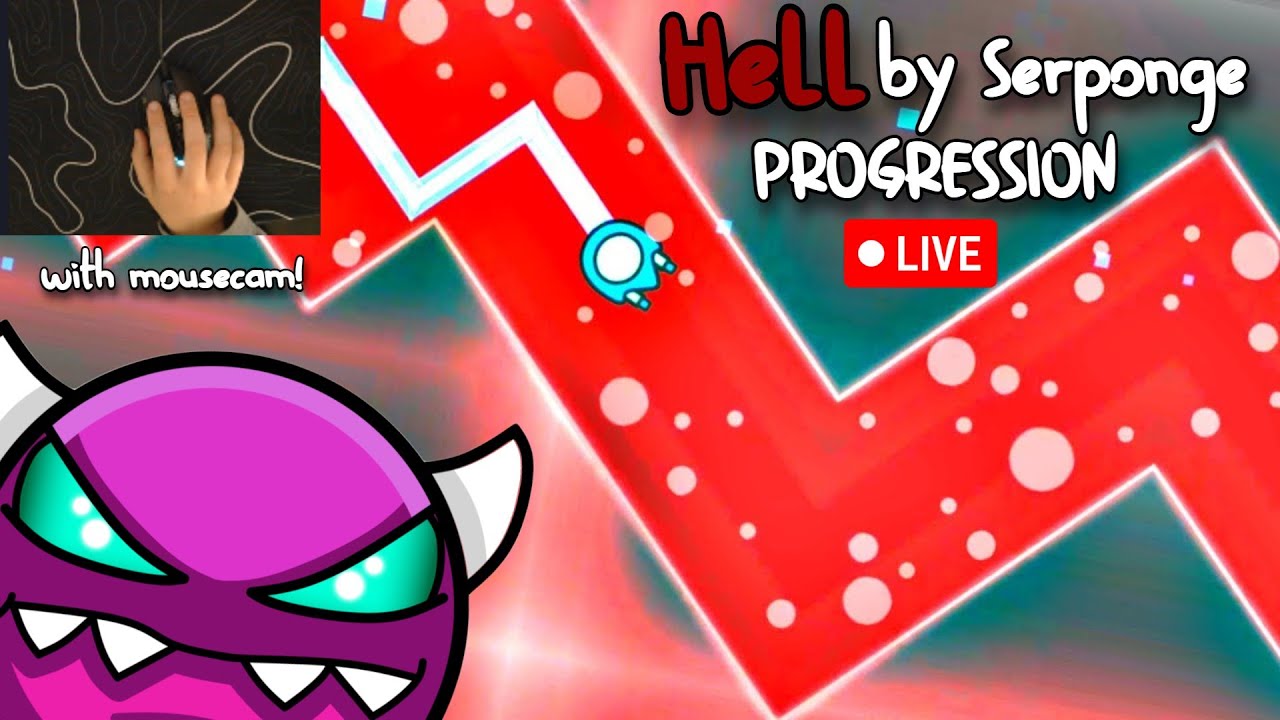 watch me slowly lose my mind - Geometry Dash HeLL by Serponge (72%x3 + exited level at 86% ...