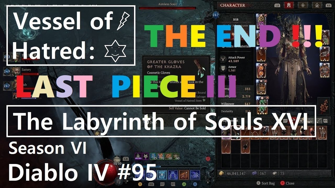 Diablo IV #95 | Vessel of Hatred [ The Labyrinth of Souls : The Dark ...