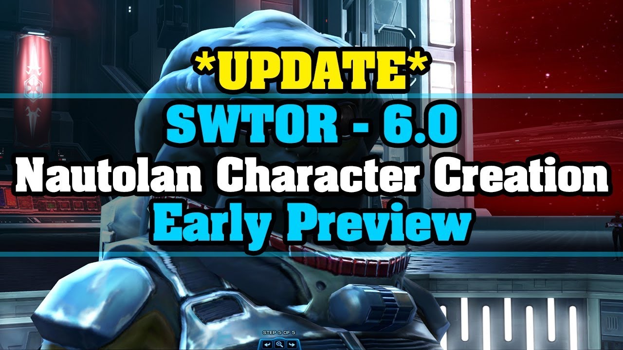 SWTOR 6.0 Early Preview - Nautolan Character Creation UPDATE - YouTube