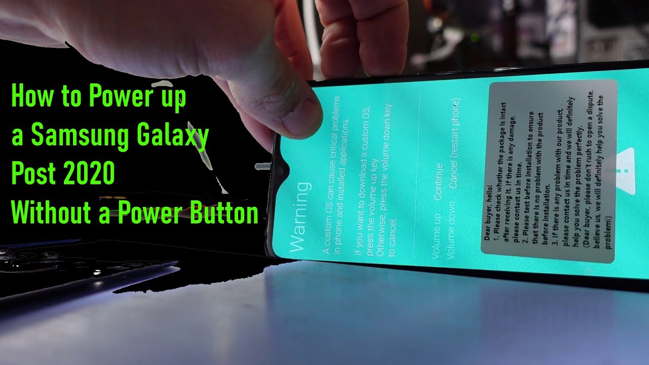 How to power on a Samsung Galaxy Phone Without a power button - YouTube
