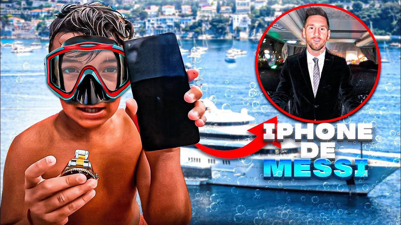 ENCONTRÉ el IPHONE que PERDIÓ LEO MESSI al CAER de su LUJOSO YATE! ¡no ...