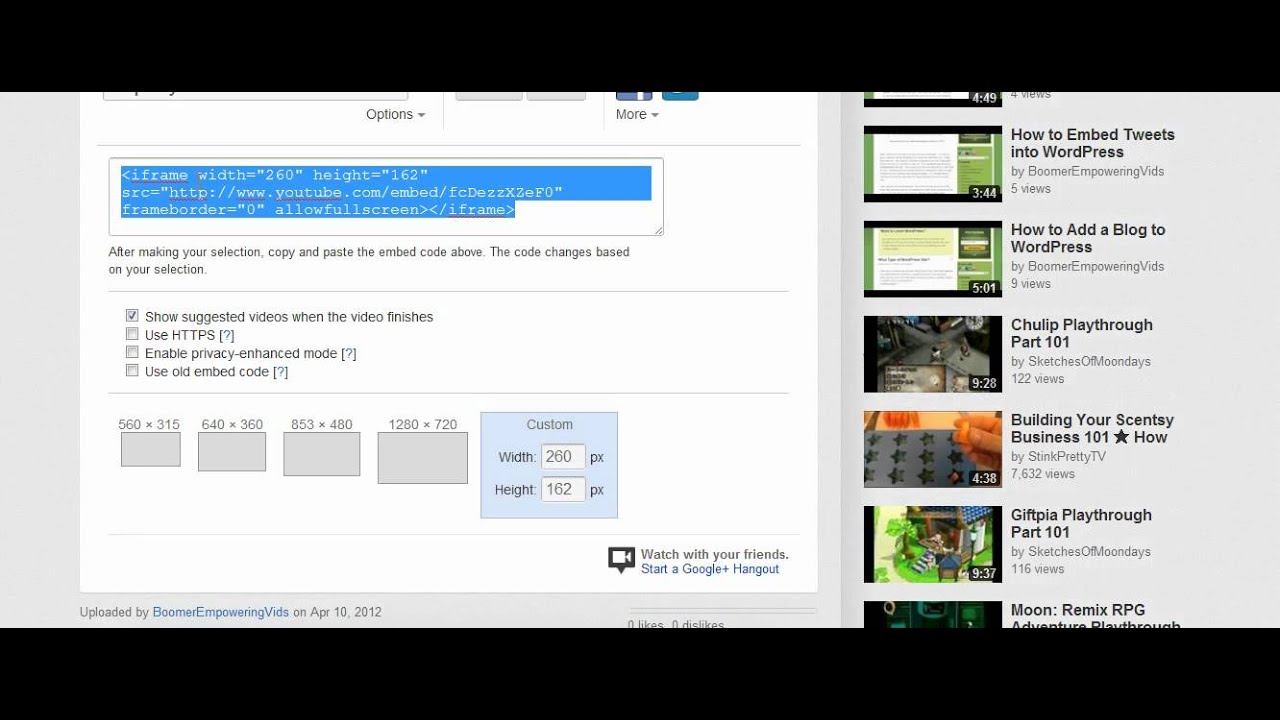 Adding YouTube Video to Your Sidebar - YouTube